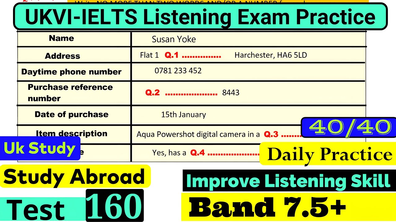 UKVI IELTS Listening Practice Test with Answers || TEST - 1 - YouTube