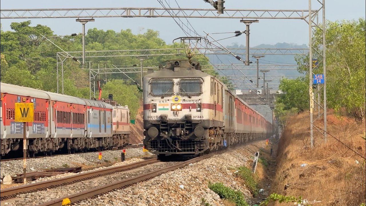 120 KMPH Trivandrum Rajdhani at Konkan Railway | Indian Railways - YouTube