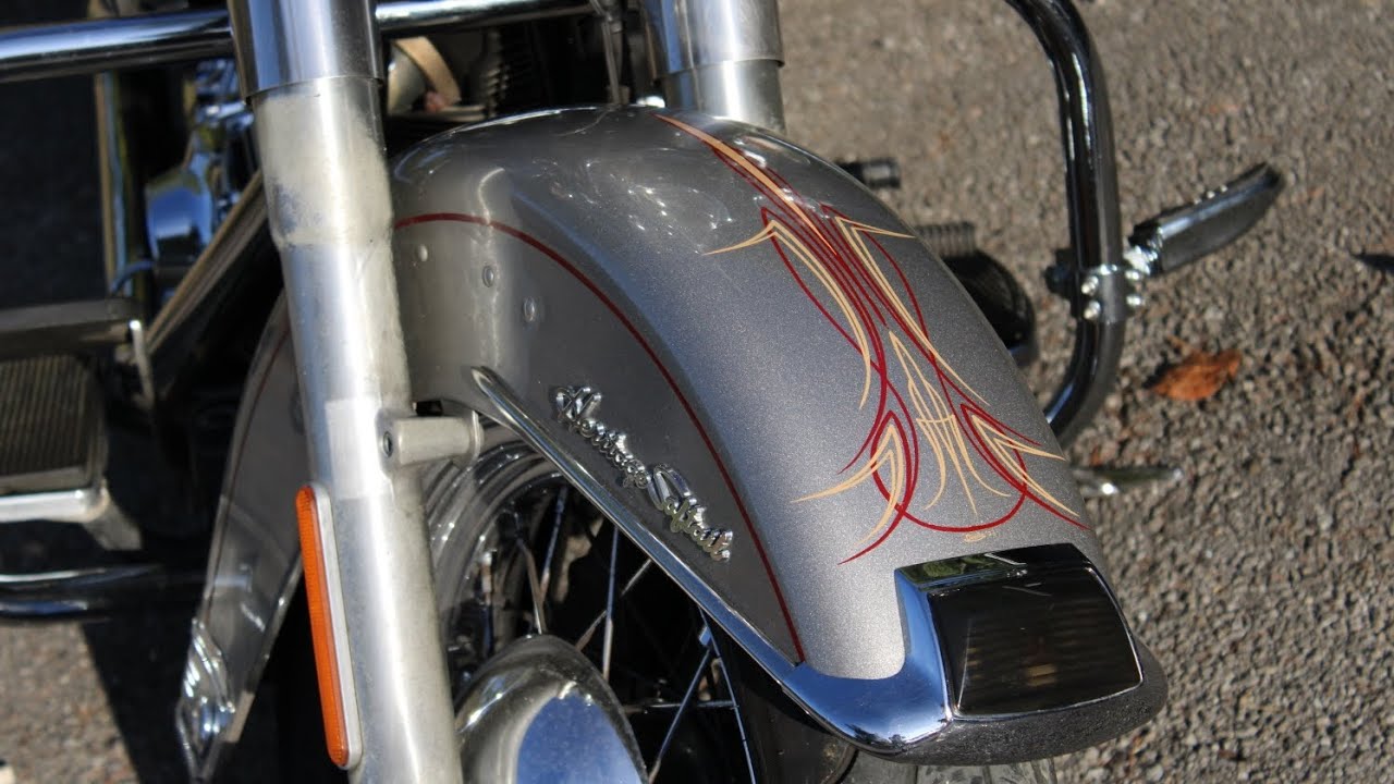 Freehand Pinstriping on a Harley - YouTube