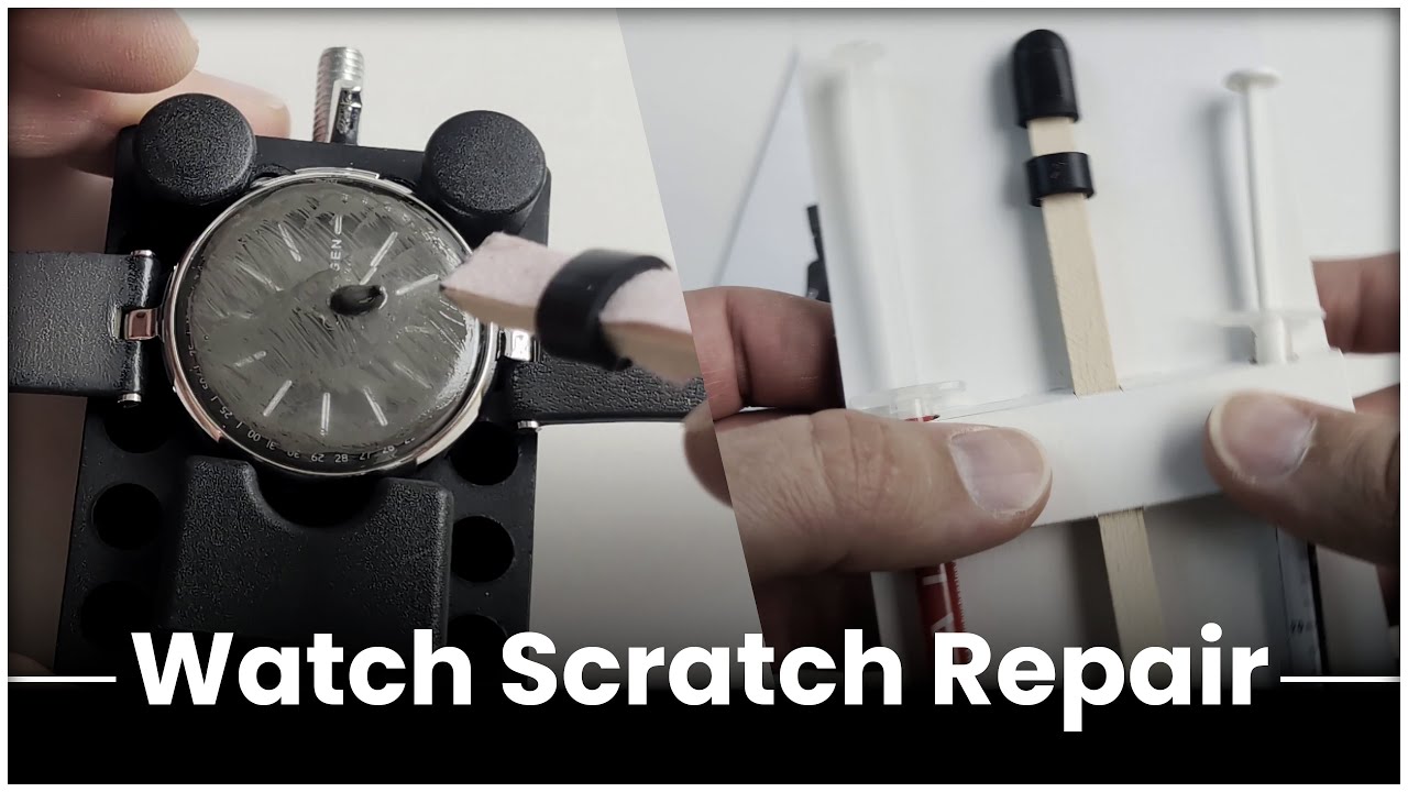 Watch face scratch repair using Polywatch Glass - YouTube
