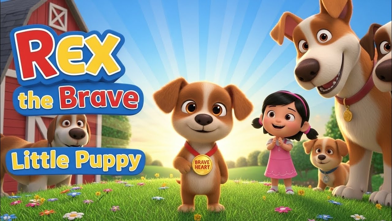 🐶 Rex the Brave Little Puppy | Moral Story For Kids | Bedtime Stories ...