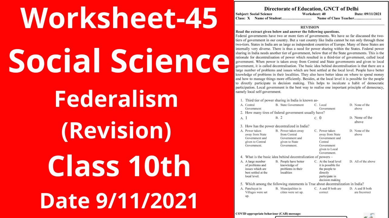 worksheet 40 SST Class 10 : English Medium : 9/11/21 : sst worksheet 40 ...