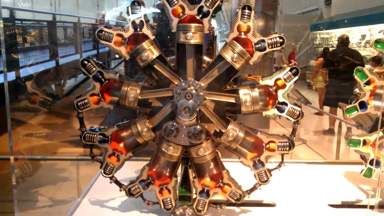 Radial engine demonstration at the Air and Space Museum - YouTube