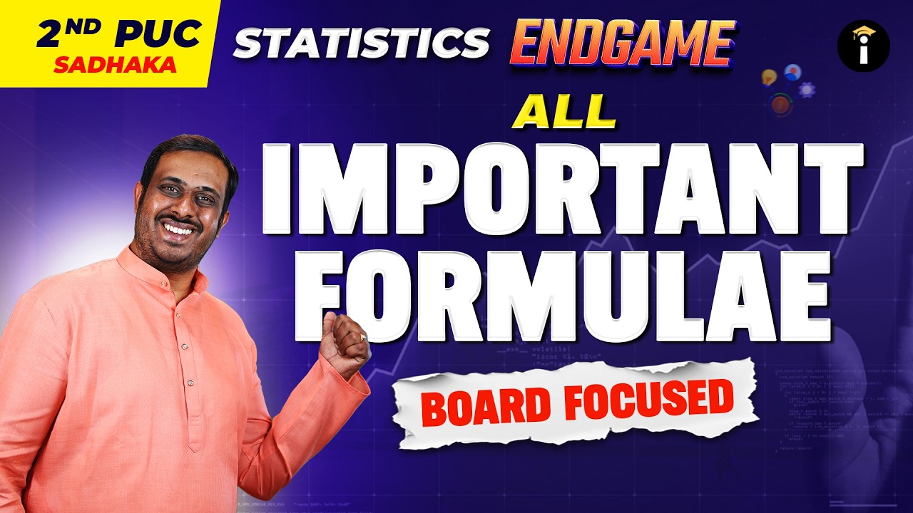 Statistics All Important Formulas LIVE | 2nd PUC Endgame for Board Exam ...