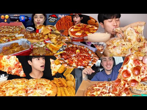PIZZA HUT MUKBANG|| MUKBANG COMPILATION || EATING SHOW 