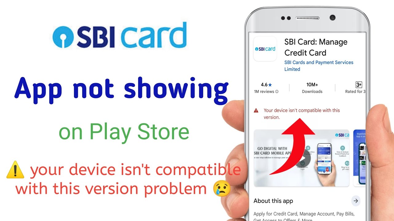 sbi card app not showing in play store | sbi card app your device isn't ...