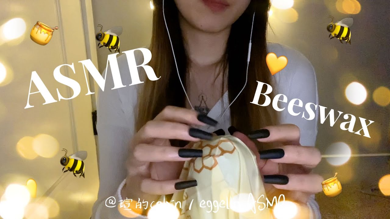 ASMR beeswax wraps tapping🐝, scratching, sticky sounds and more! 🍯 ...