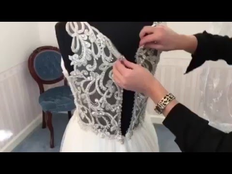 How To - Button Bridal Dress Buttons - YouTube