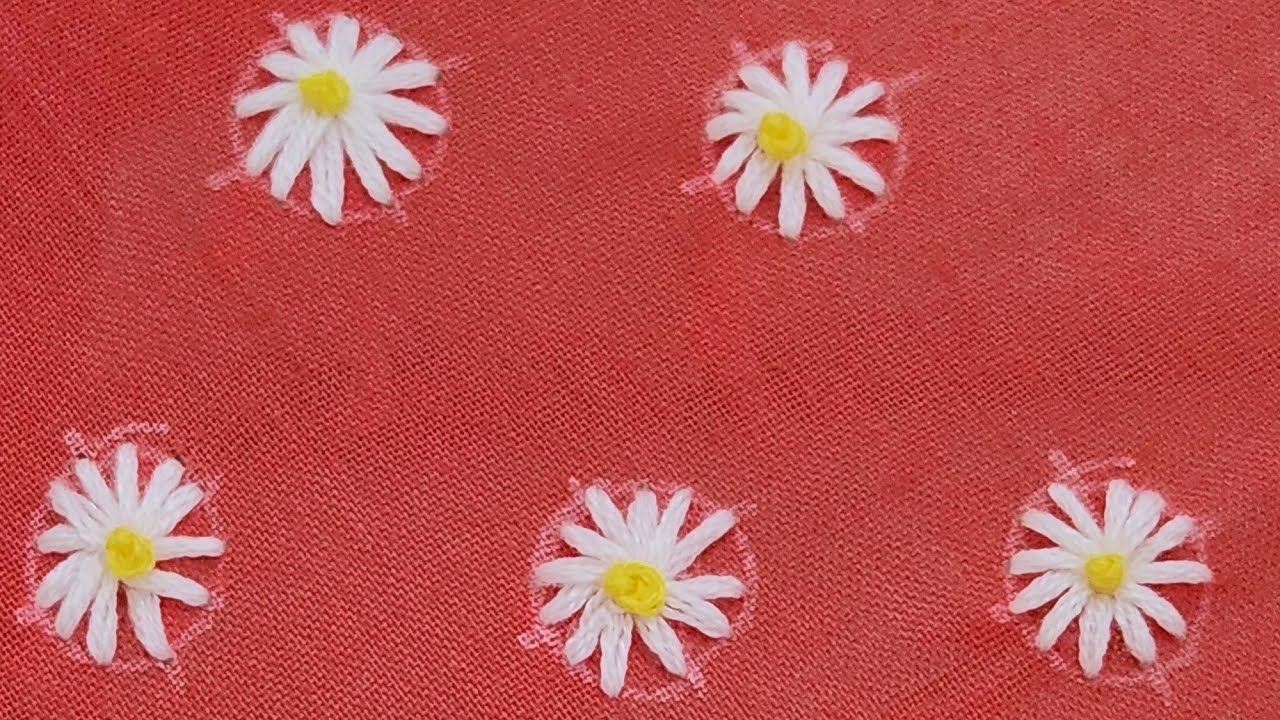 Simple hand embroidery Daisy flowers for beginners - YouTube