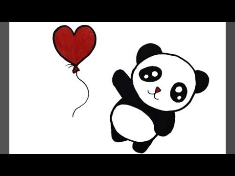 How to draw a cute panda easy step by step - YouTube