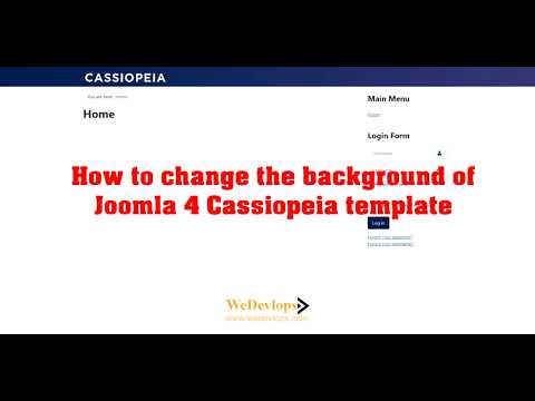 How to change the background of Joomla 4 Cassiopeia template - YouTube