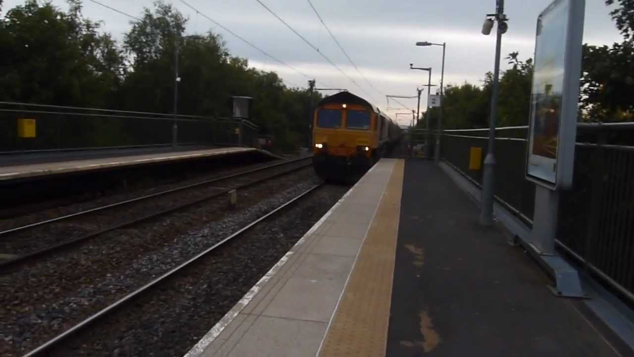 GBRF Class 66703 4 Tone Pass Fellgate Metro Station - YouTube