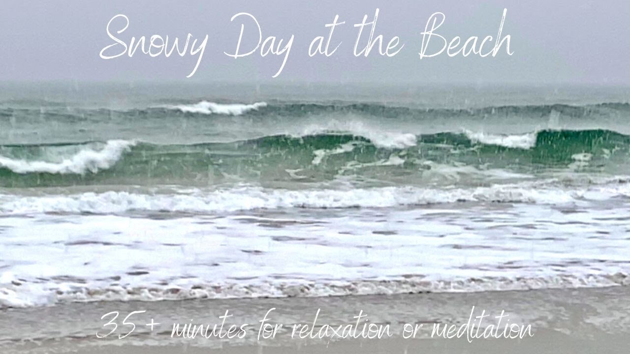 Snowy Day Serenity by the Sea... Soothing Natural Wave Sounds as the ...