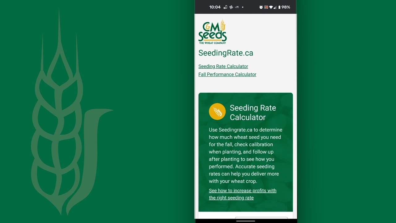 C&M Seeding Rate Calculator - YouTube