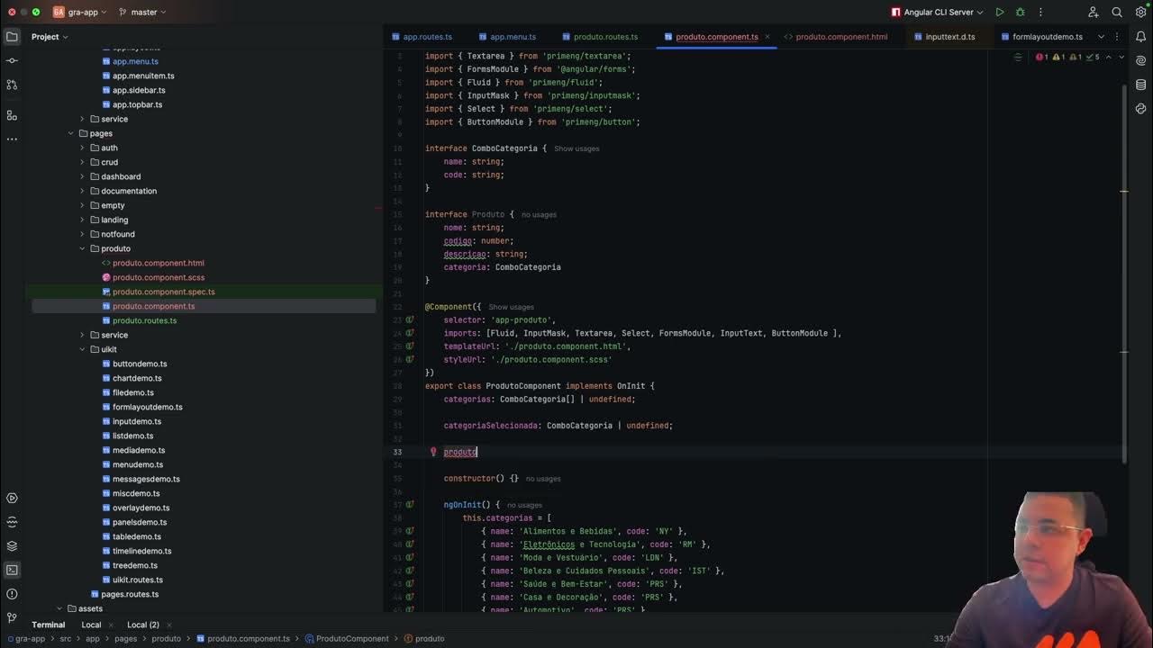 Aula 13 Criando a Interface de Produto e Capturando Dados do Formulário com ngModel no Angular ...