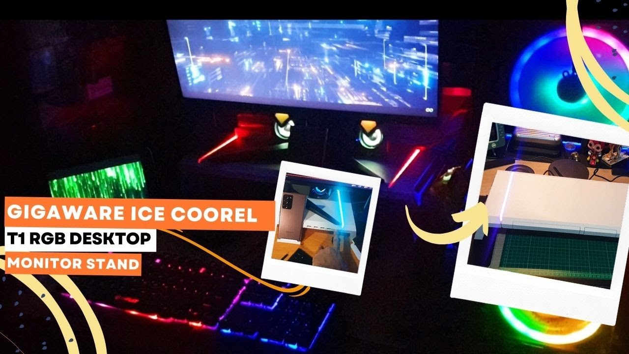 Gigaware Ice Coorel T1 RGB Desktop Monitor Stand - YouTube