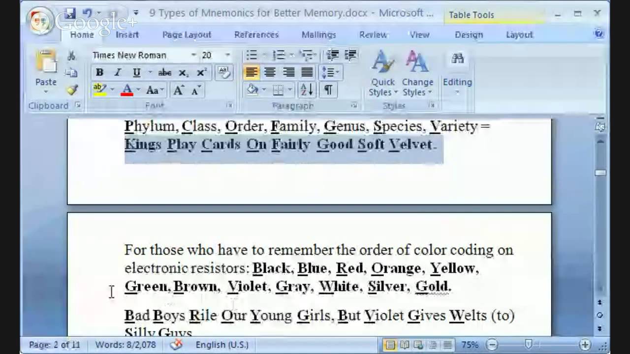 Mnemonic Devices - YouTube