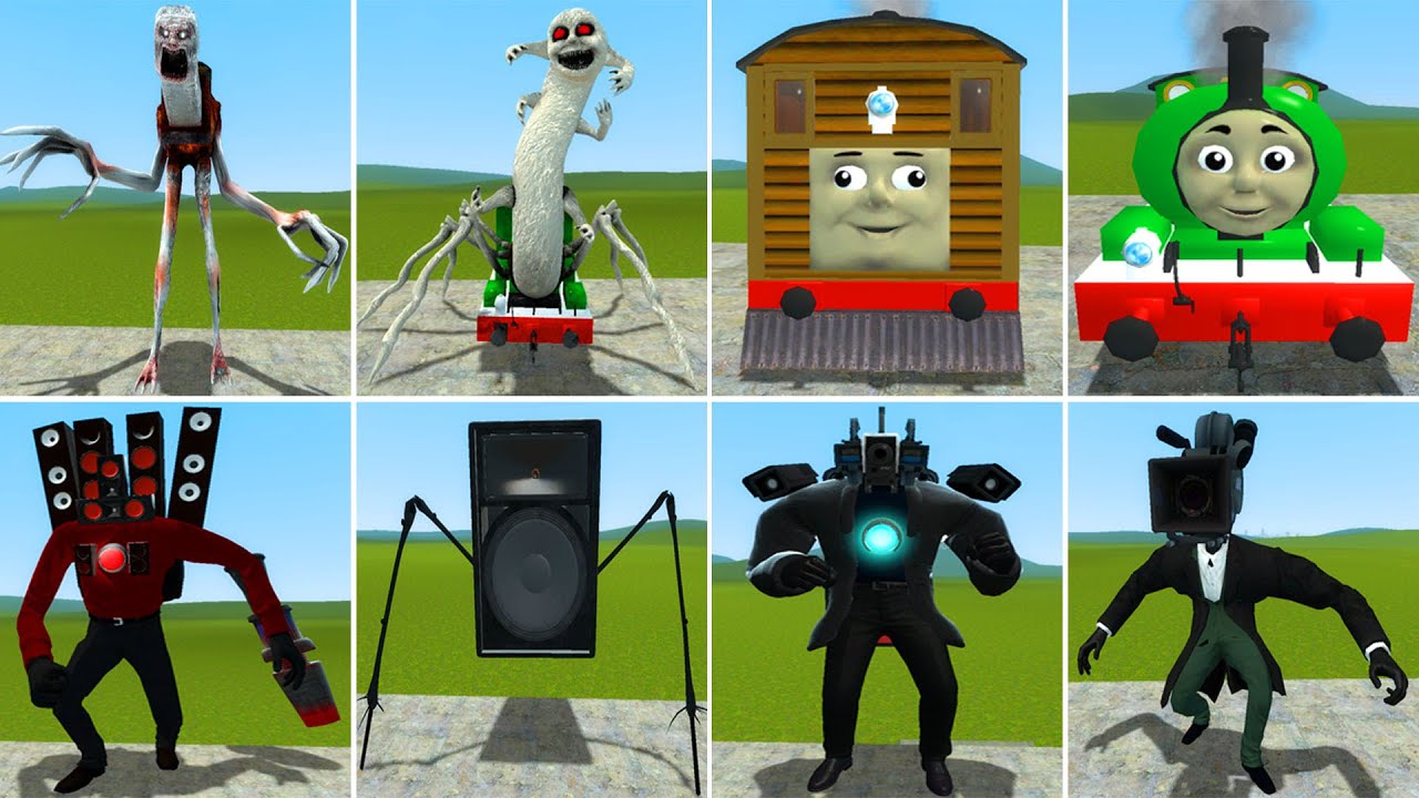 skibidi toilet nextbot vs Crused Toby Train, Percy Train in Garrys mod ...