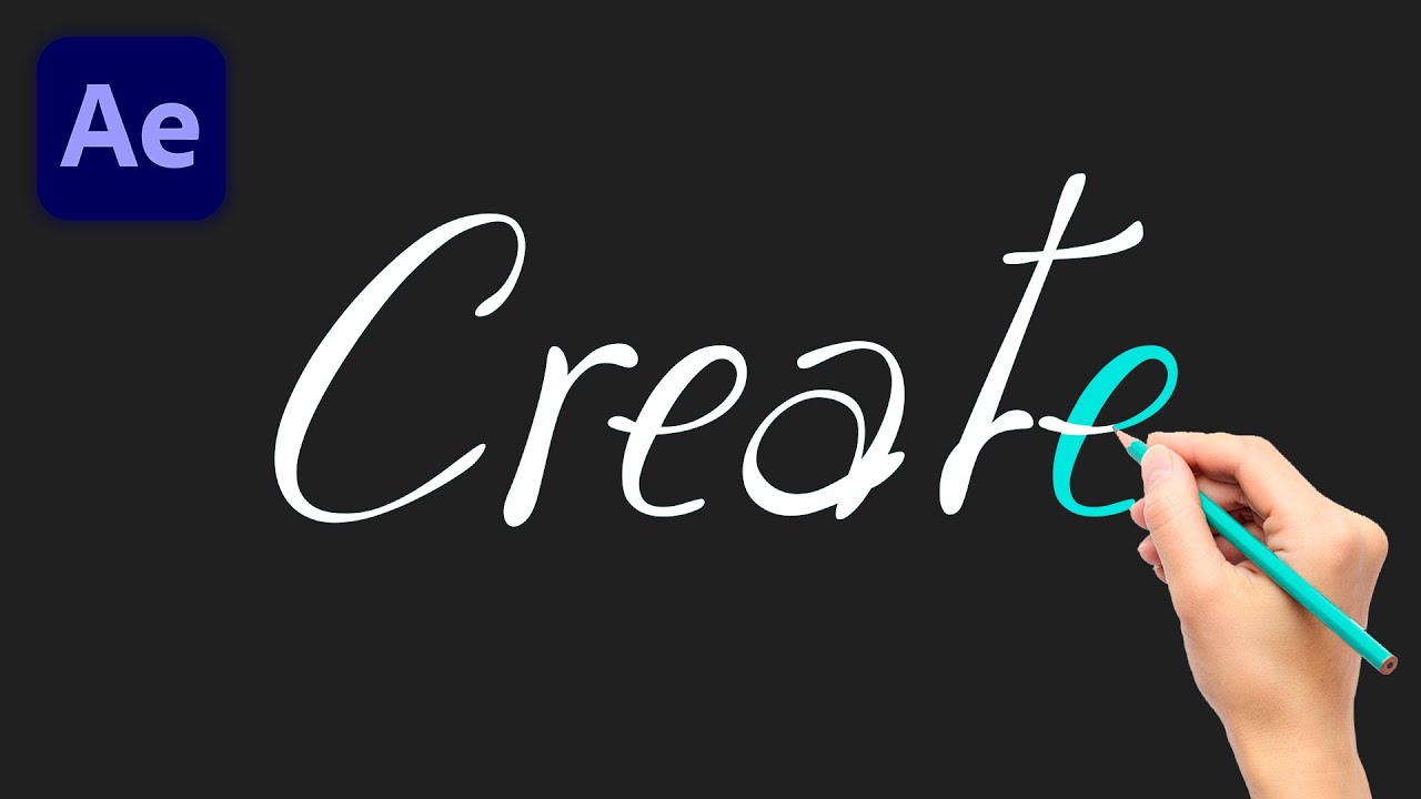 Write On Text Animation After Effects - YouTube