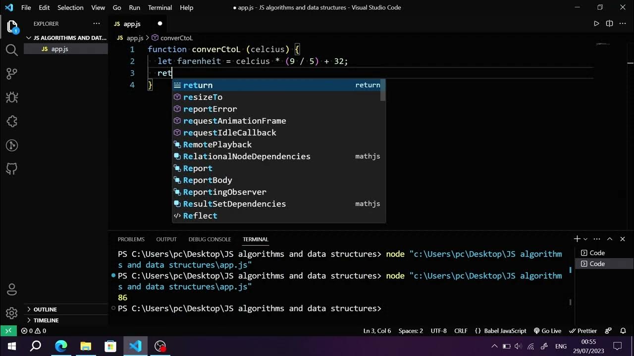 Convert Celsius To Fahrenheit Algorithm Using Javascript Youtube