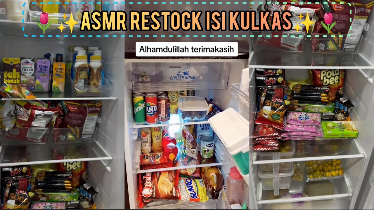ASMR Restock and Refill Isi Kulkas Sultan😱// part 45🌷 - YouTube
