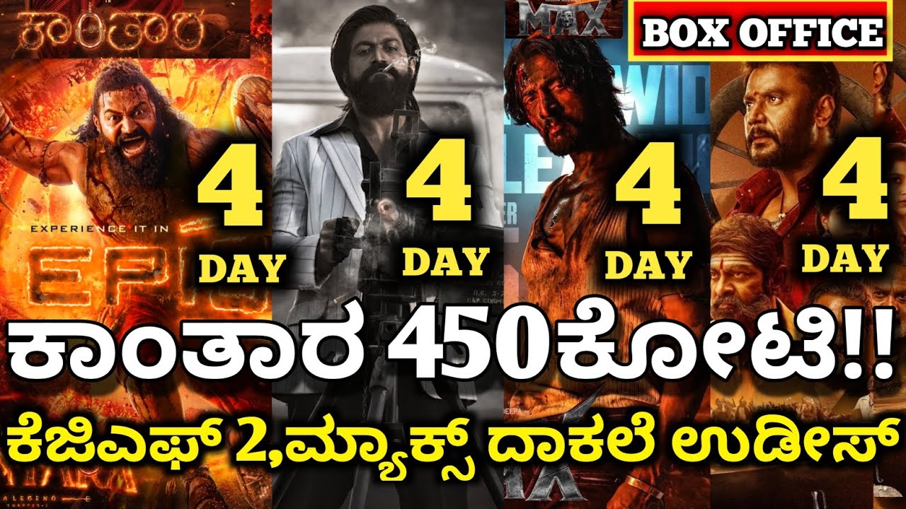 Kantara Movie 4 Day Collection,Kantara,Max,Kaatera Movie Box-office ...