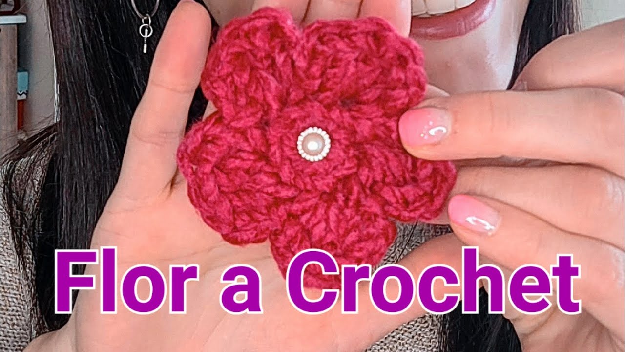 Flor a Crochet simple y fácil - YouTube