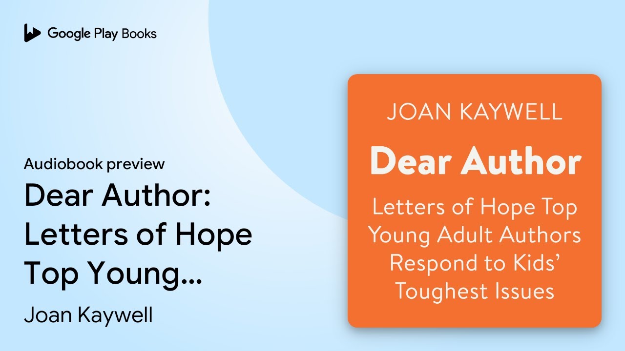 Dear Author: Letters of Hope Top Young Adult… by Joan Kaywell ...