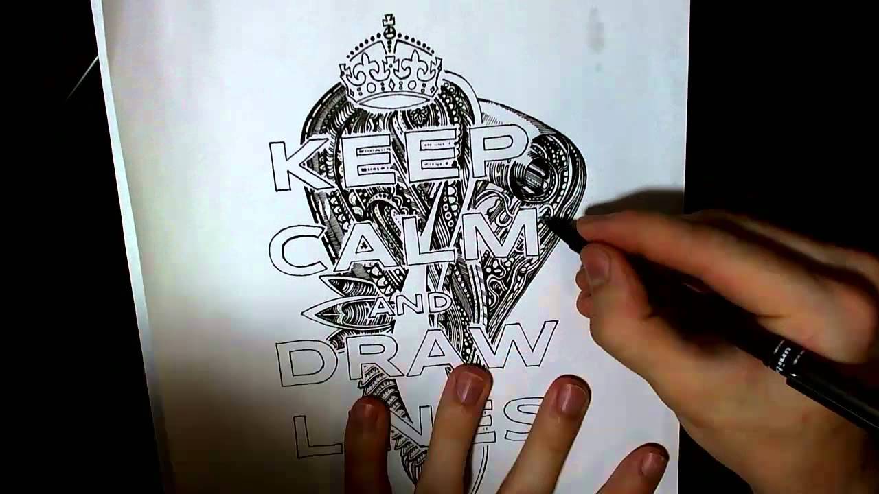 Keep calm and draw lines. (110x speed drawing) - YouTube