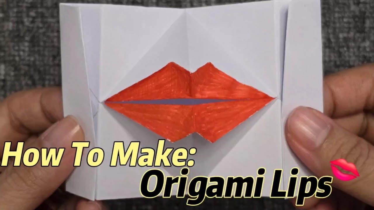 Membuat Origami Bibir (How To Make Origami Lips) 💋💋💋 - YouTube