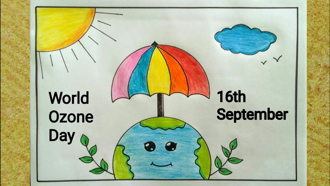 World Ozone Day Drawing | How To Draw World Ozone Day Poster Step by ...