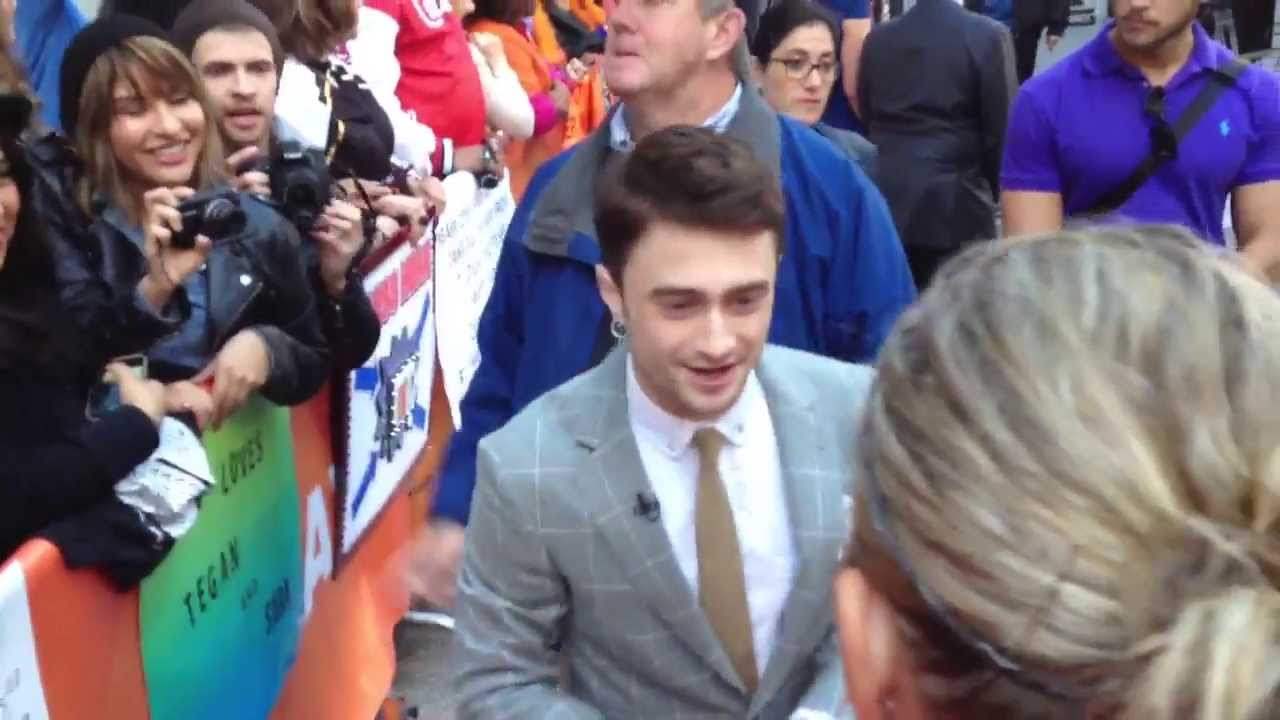 Daniel Radcliffe posing with fans at Today Show before talking about ...