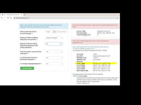 H-1B & PERM Prevailing Wage Calculator - YouTube