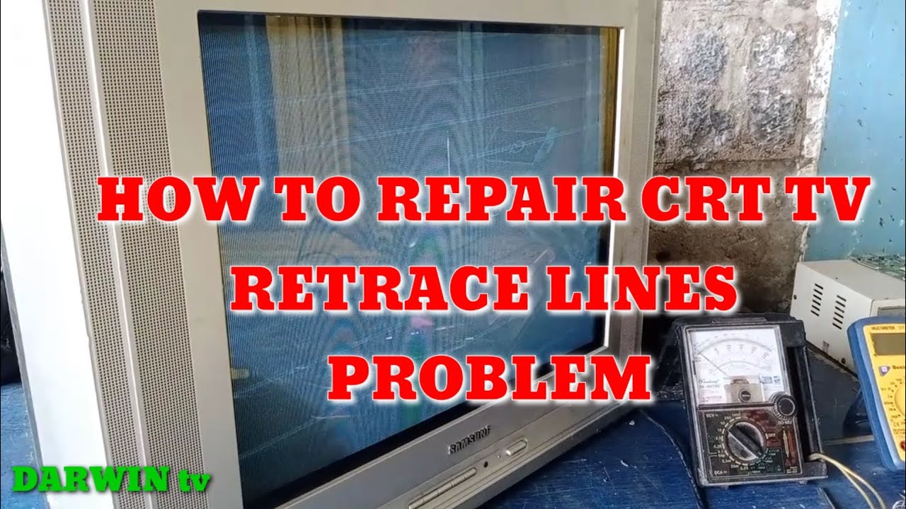 how to repair retrace lines problem on crt tv - YouTube