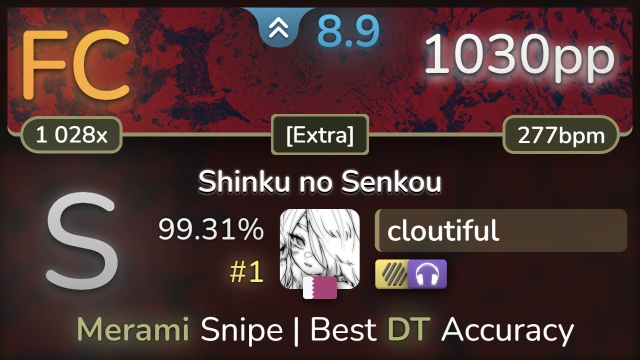 [Banned] 8.9⭐ cloutiful | m108 - Shinku no Senkou [Extra] +HDNC 99.31% ...