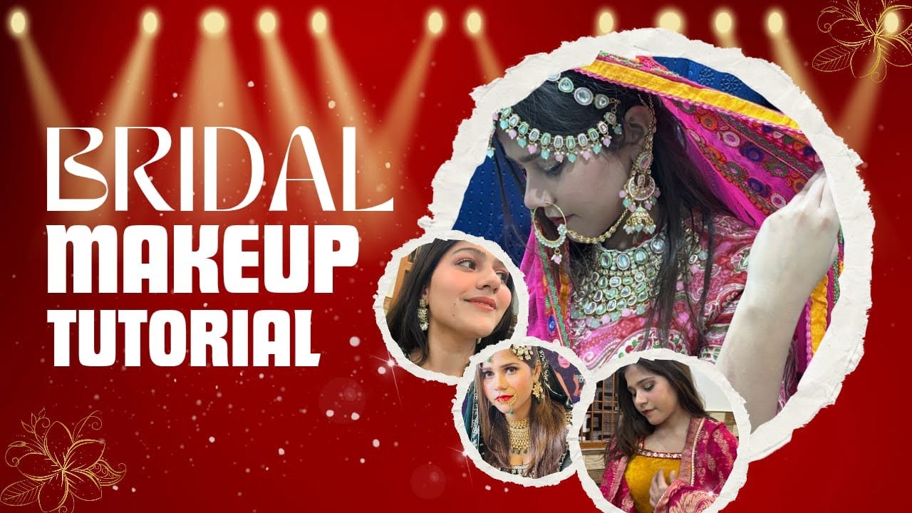 Indian BRIDAL MAKEUP TUTORIAL👰‍♀️💄💅 By me (nida khan)🎀💛 - YouTube