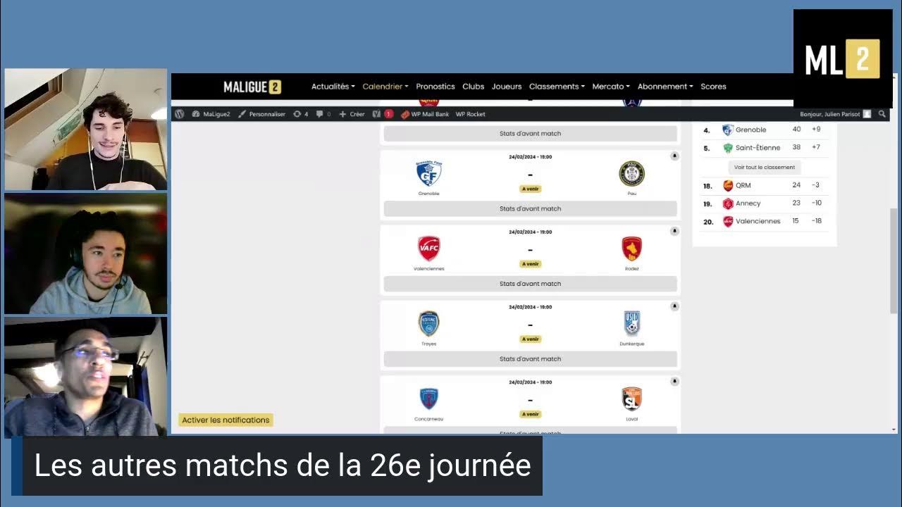 ML2 Part en Live #26 - L'analyse et les pronostics de la 26e journée - YouTube