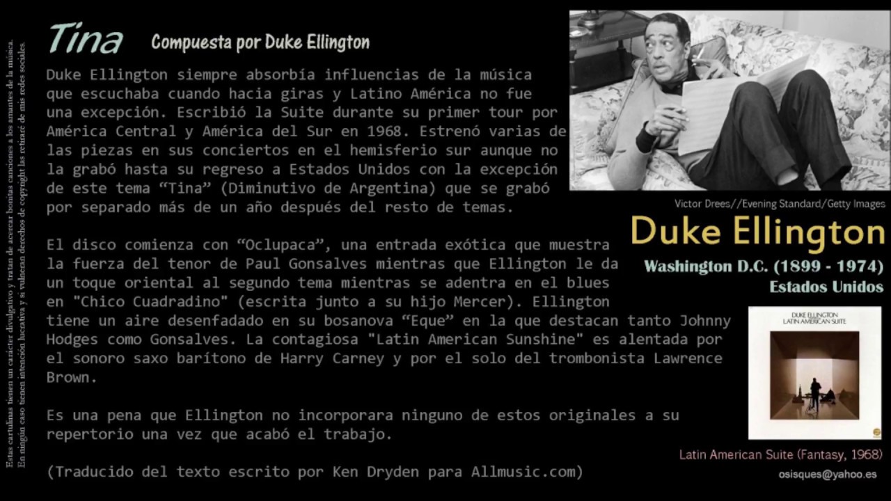 Tina (Duke Ellington) - Duke Ellington Orchestra (1968) - YouTube