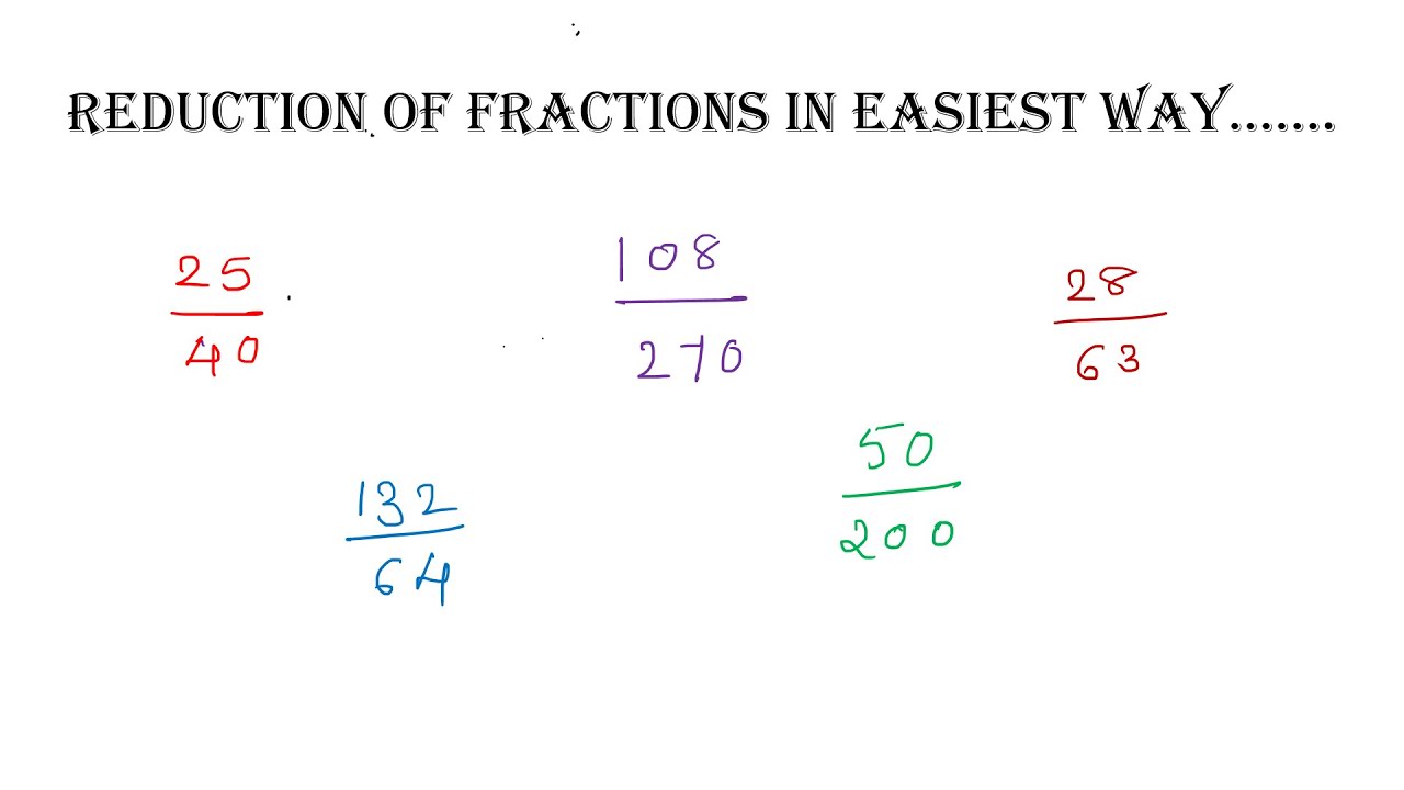 Reduction of fraction | how to reduce fraction in easy way | two ways ...