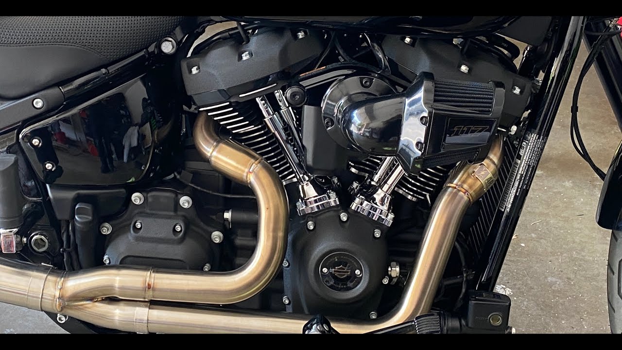 2022 Harley Davidson low rider s exhaust upgrade - YouTube