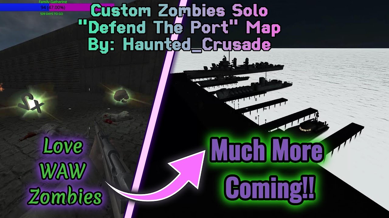 Custom Zombies Solo "Defend the Port" Map Completed - YouTube