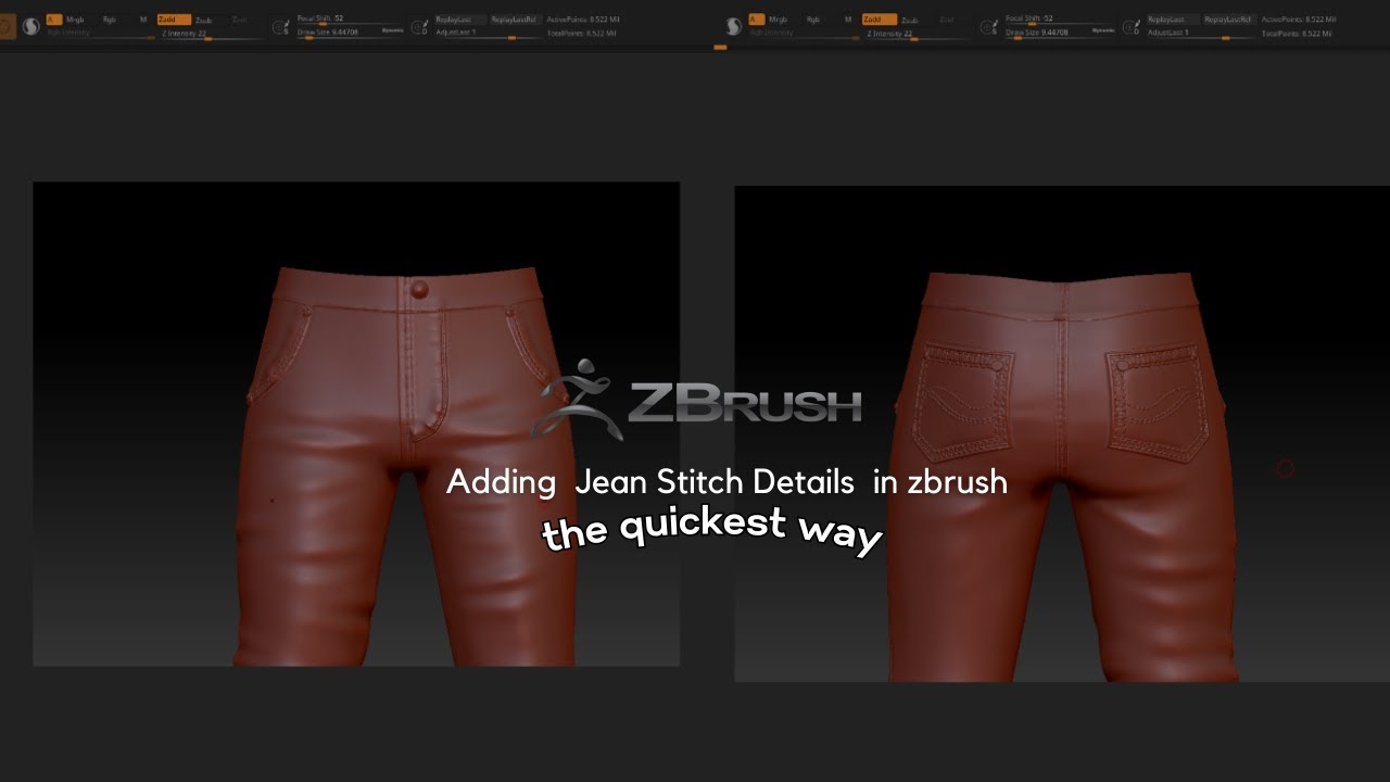 CREATING DETAILS IN PANTS WITH ZBRUSH | #fiestistudios - YouTube