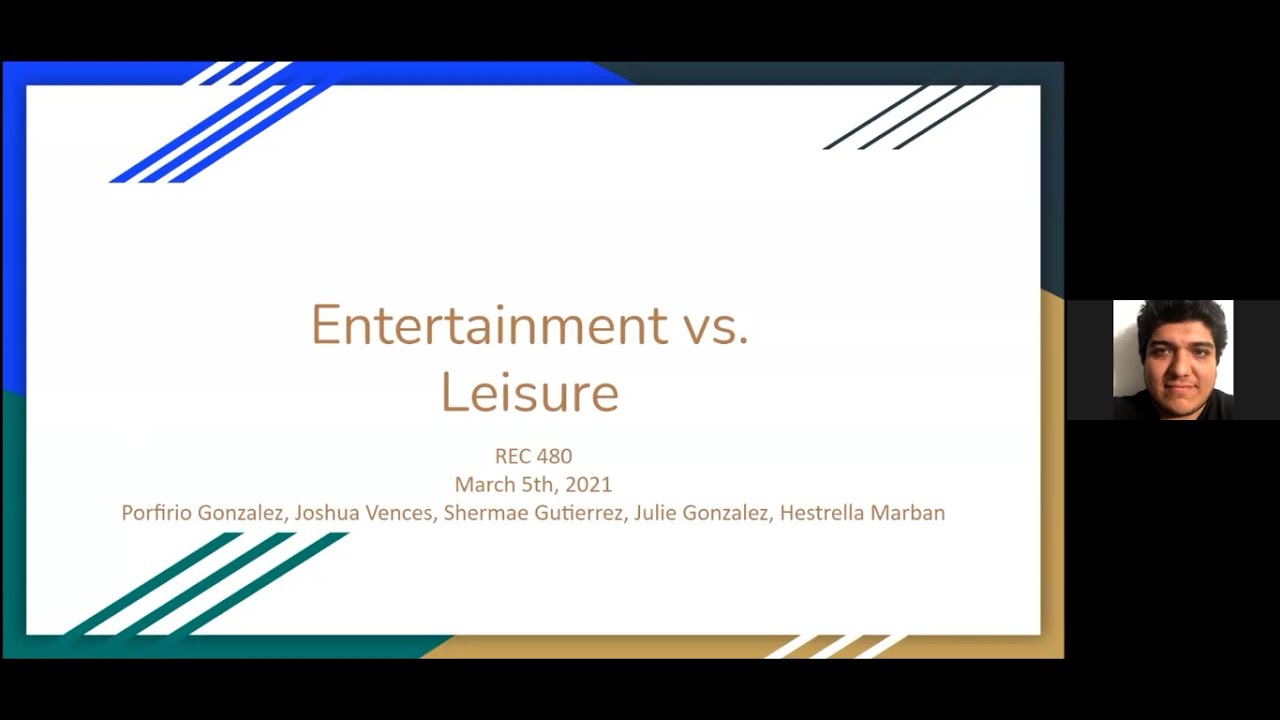 Entertainment VS Leisure REC 480 - YouTube