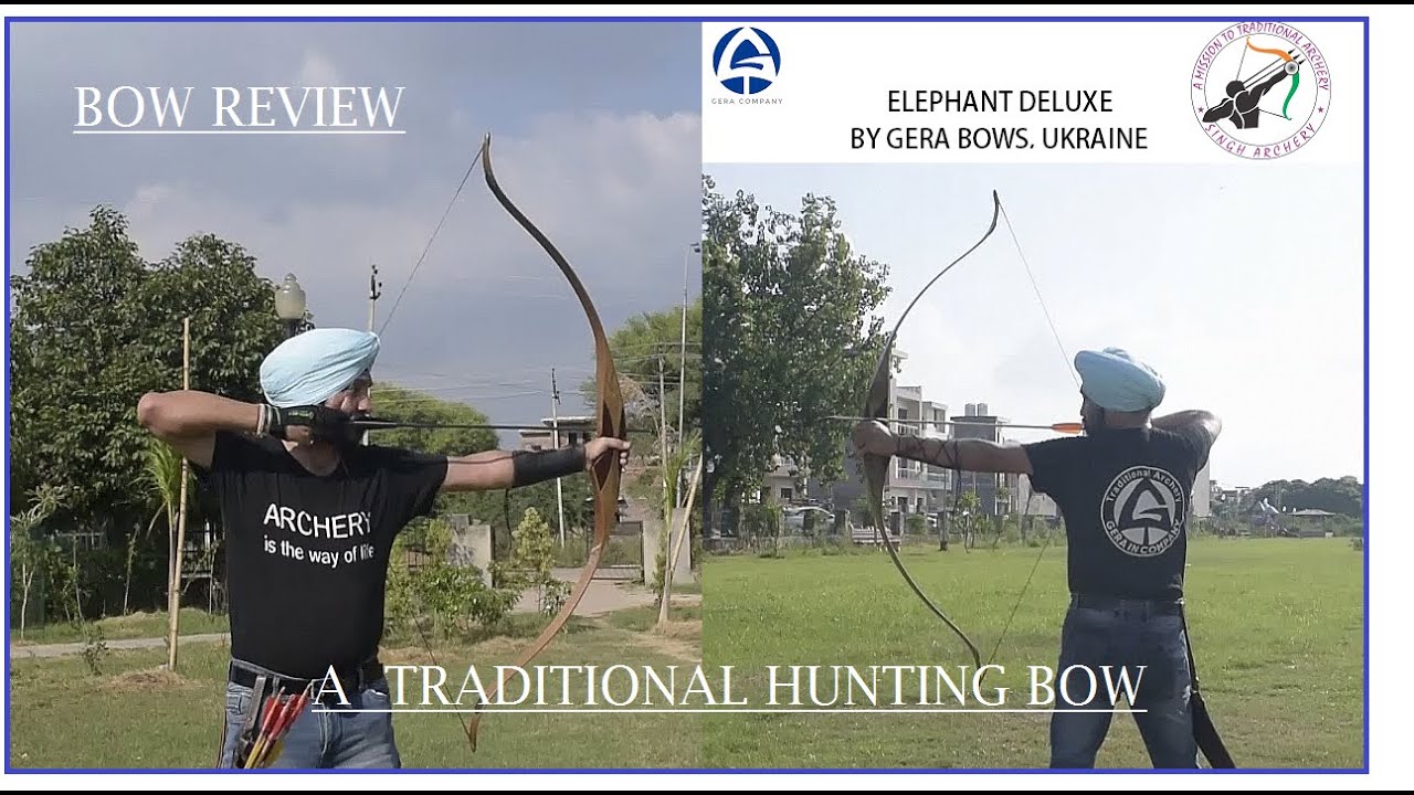 Traditional Hunting Bow - Elephant Deluxe, by Gera Bows, Ukraine - YouTube