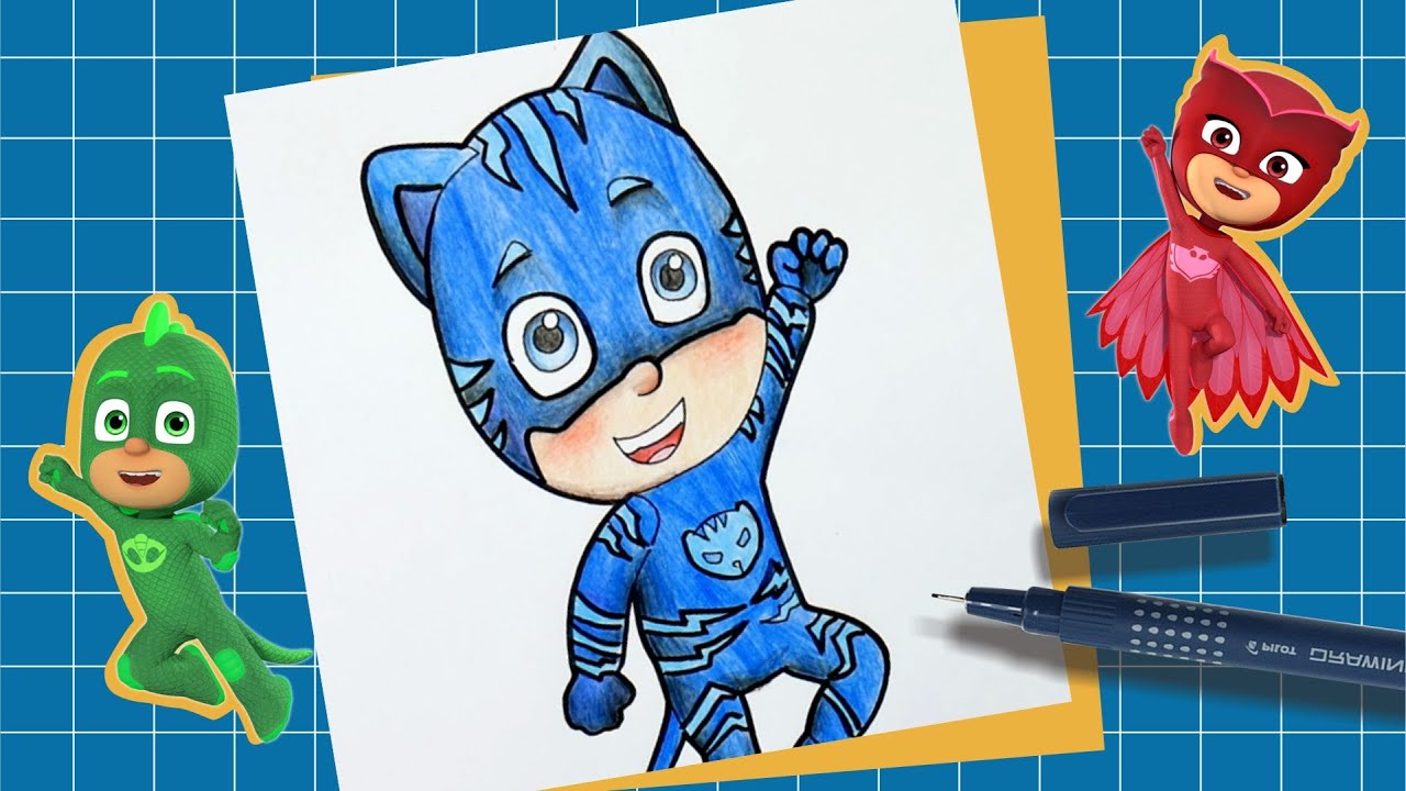 Tips Menggambar PJ Masks Part 1. Catboy - How to Draw - YouTube