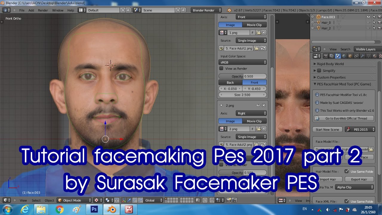 Tutorial facemaking Pes 2017 part 2 by Surasak Facemaker PES - YouTube