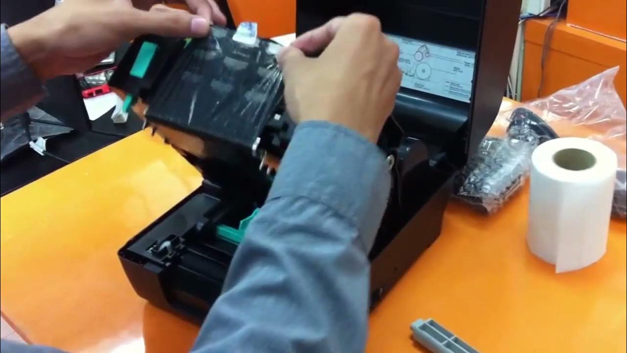 Mindware-How to install film in TSC TA200 barcode printer - YouTube