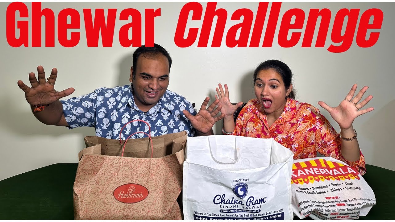 Best Ghewar in Delhi | Ghewar Challenge | Haldiram vs china ram vs ...
