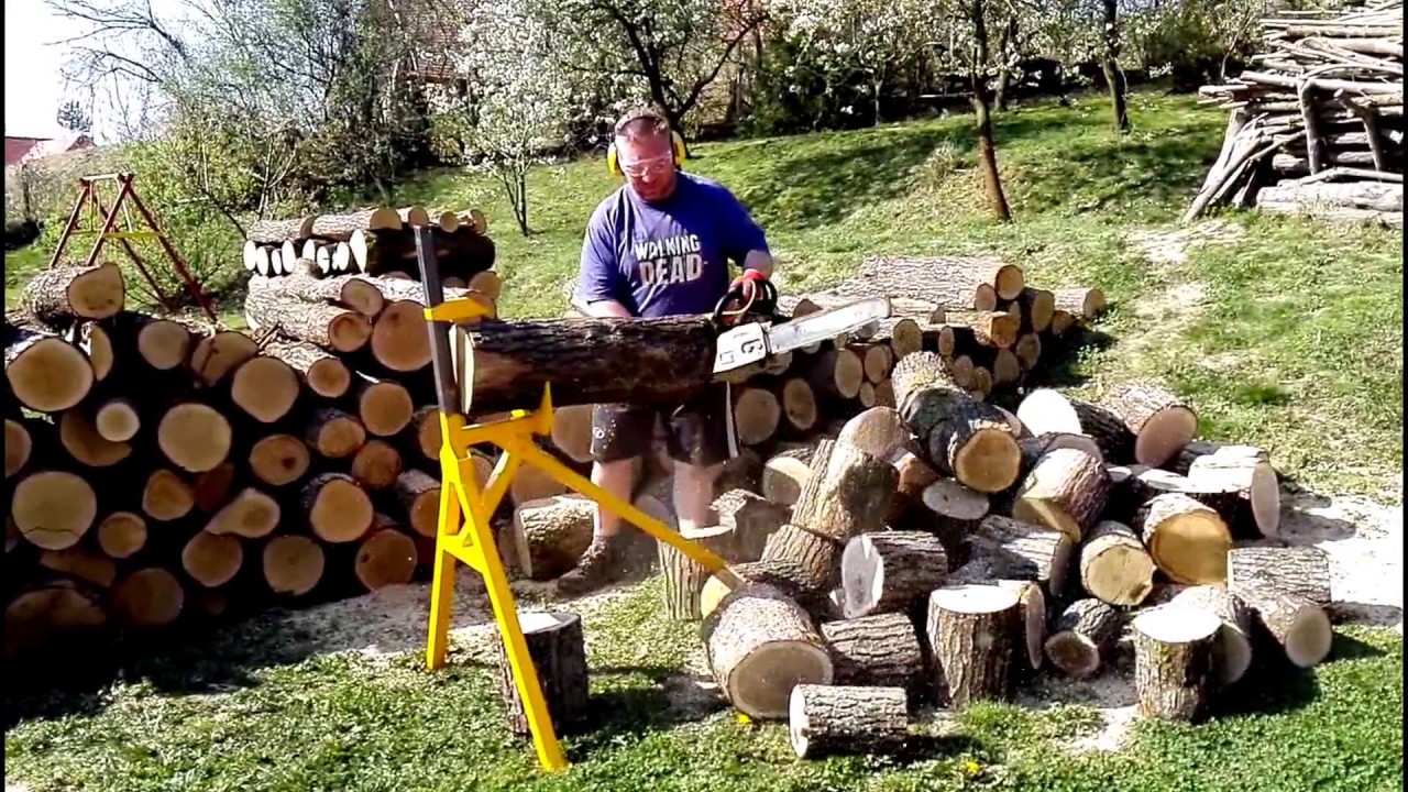 LOG HOLDER home-made - YouTube