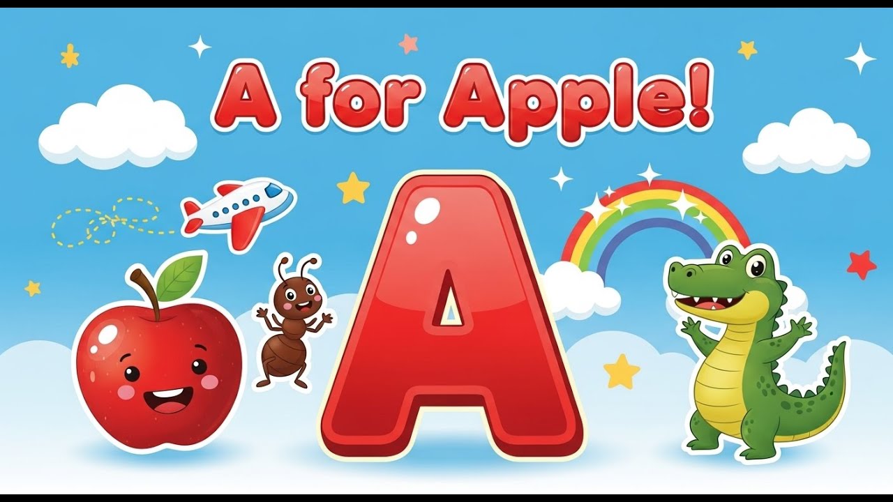 "Learn Letter A | A for Apple, Ant, Airplane & Alligator | ABC Learning ...